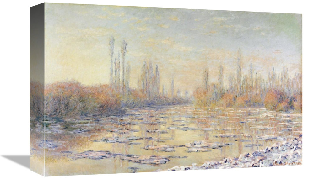 Vault W Artwork Floating Ice 1880 by Claude Monet - Wrapped Canvas ...