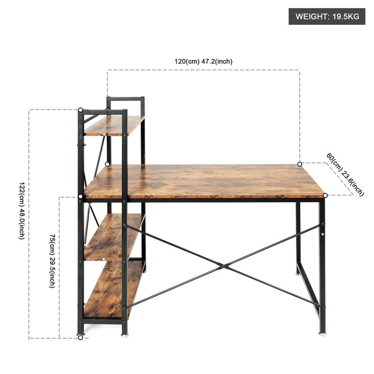 Inbox Zero 122Cm W Rectangular Computer Desk | Wayfair.co.uk