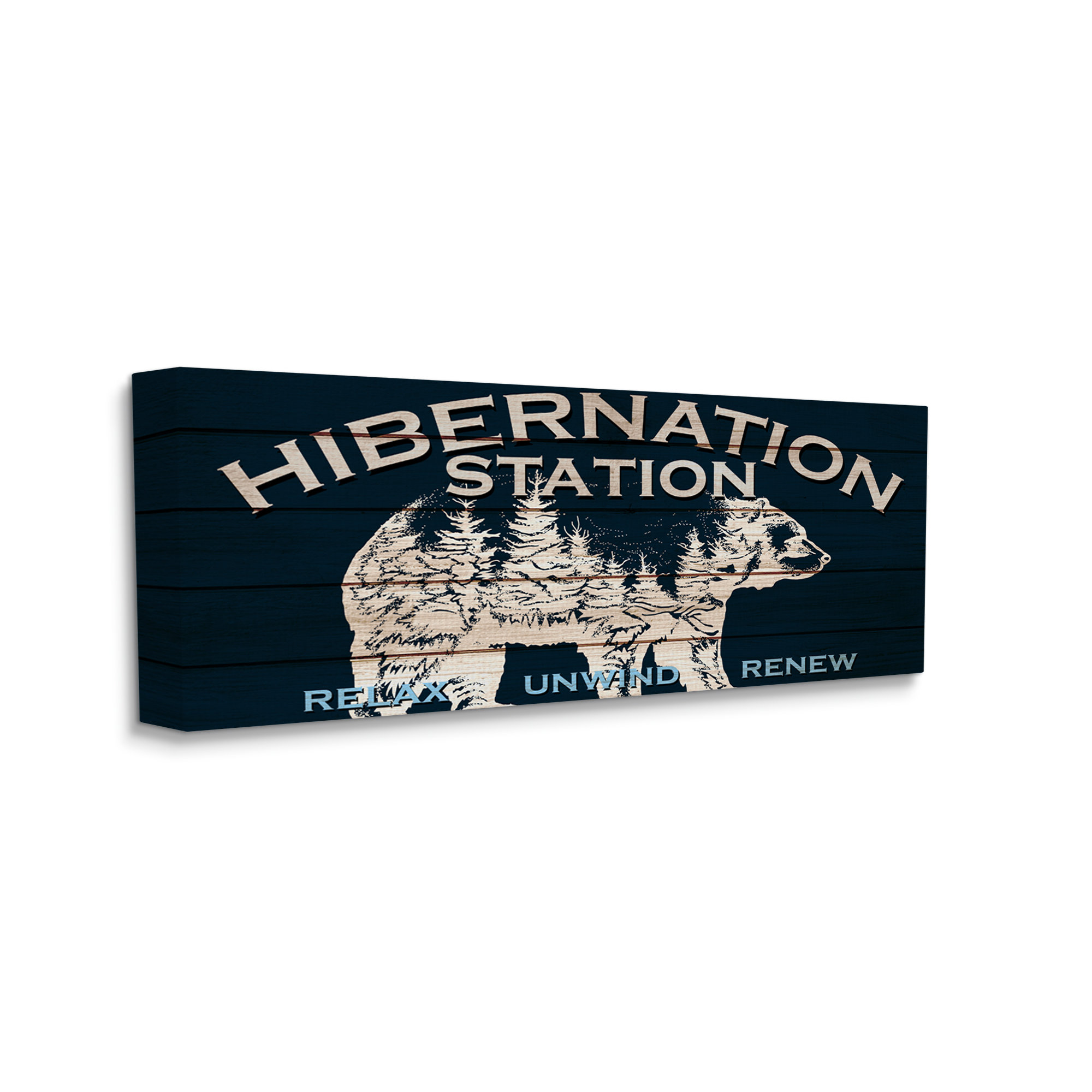 Stupell Industries Hibernation Station Sign Wilderness Bear Trees ...