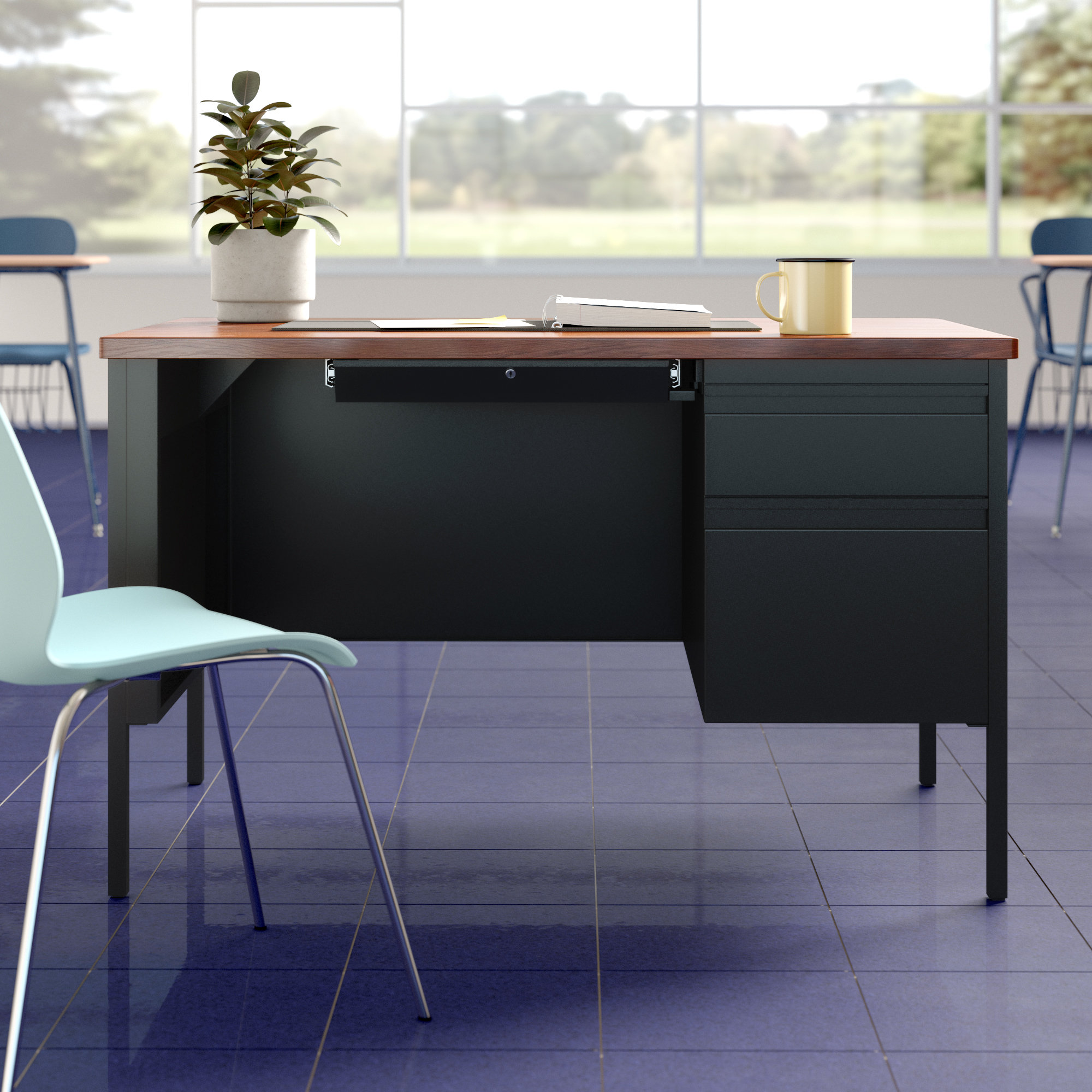 Rebrilliant Alberto 48'' Rectangular Teacher Desk | Wayfair
