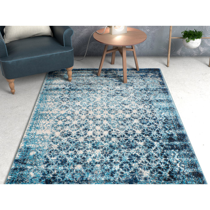 Bungalow Rose Allentow Modern Distressed Royal Blue Area Rug & Reviews ...