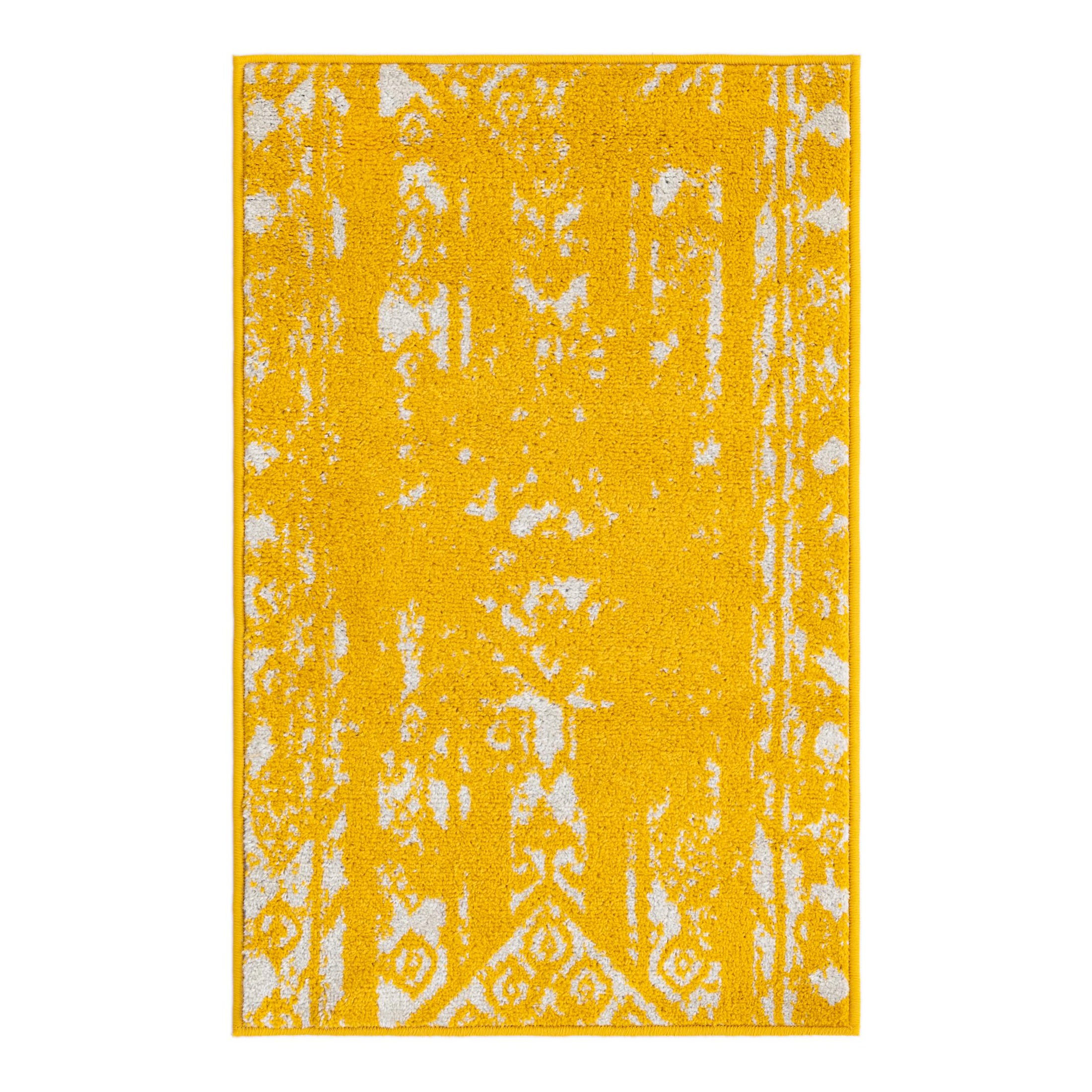 Langley Street Gurule Performance Yellow/White Rug & Reviews | Wayfair
