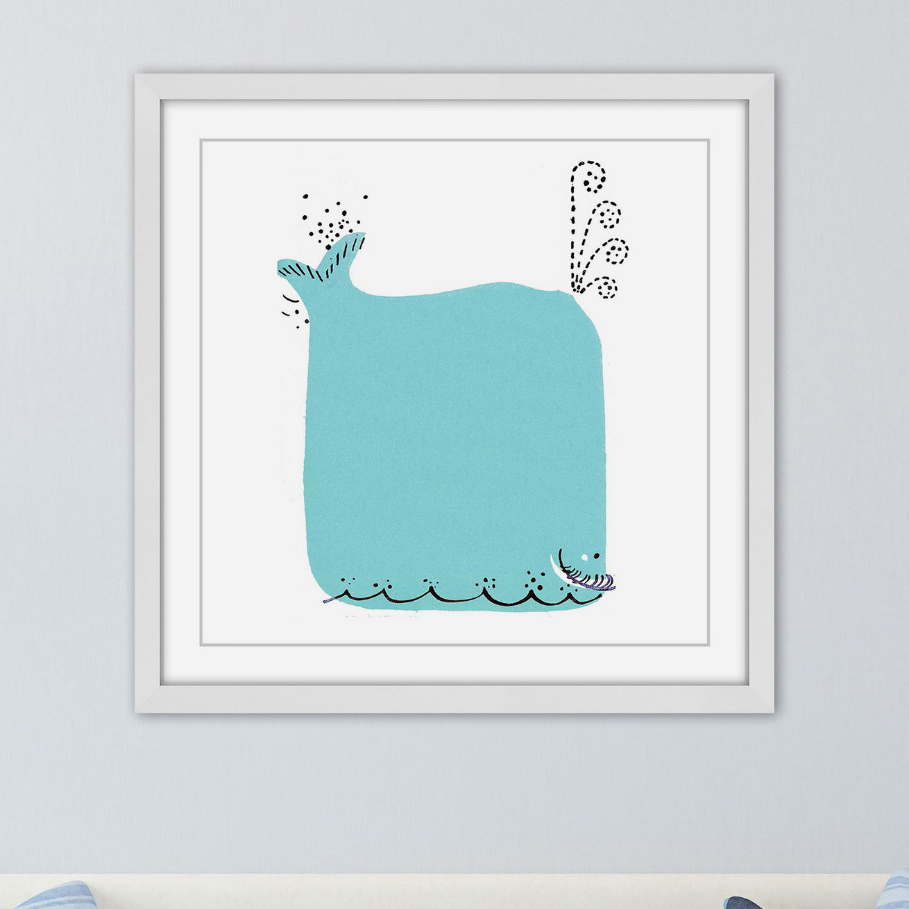Latitude Run® Blue Whale - Picture Frame Print | Wayfair