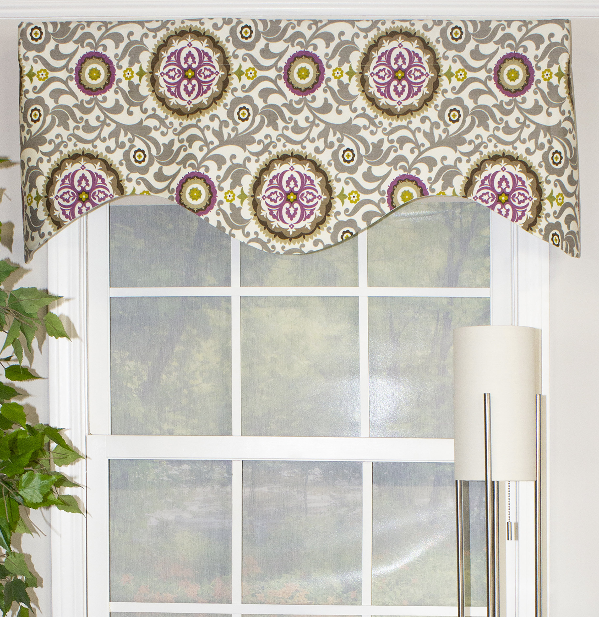 House of Hampton® Halladay Cotton Blend Scalloped 50'' Window Valance ...