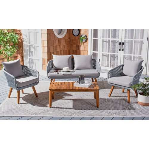 Corrigan Studio® Robson 4 Piece Sofa Seating Group with Cushions ...