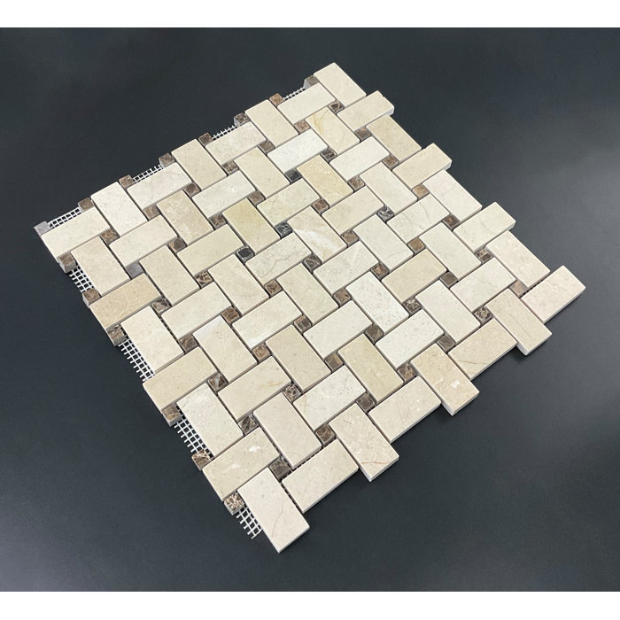 ES Stone 1" x 2" Marble Basketweave Mosaic Wall & Floor Tile & Reviews ...