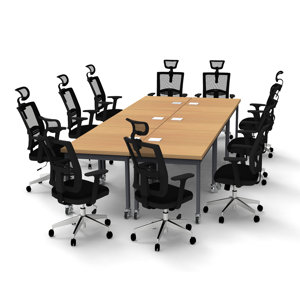 Inbox Zero 10 Person Conference Meeting Tables with 10 Chairs Complete ...