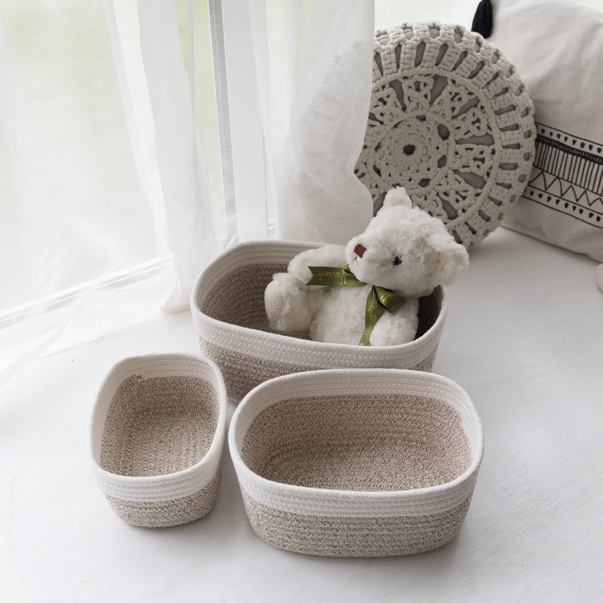 Dovecove Cot Fabric Basket Set & Reviews | Wayfair