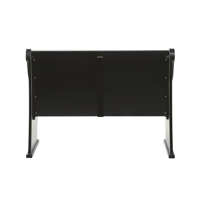 Lark Manor Payton Black Wood Storage Bench with Scrolled Armrests 50" x ...