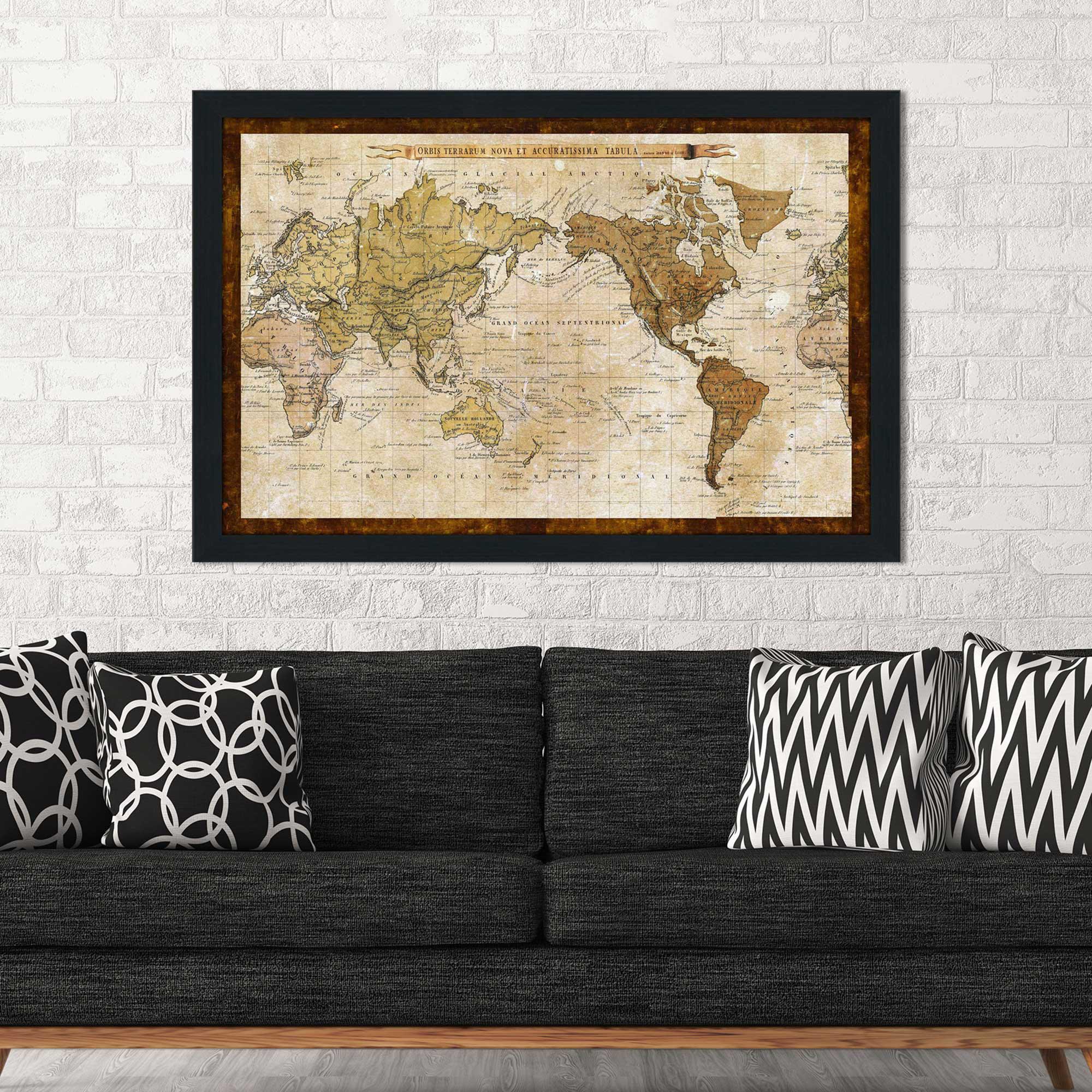 World Menagerie Map Of World - Picture Frame Graphic Art | Wayfair