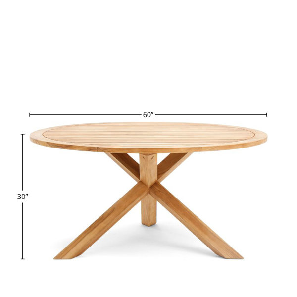 Winston All-Natural Teak Outdoor 60" Round Dining Table | Wayfair