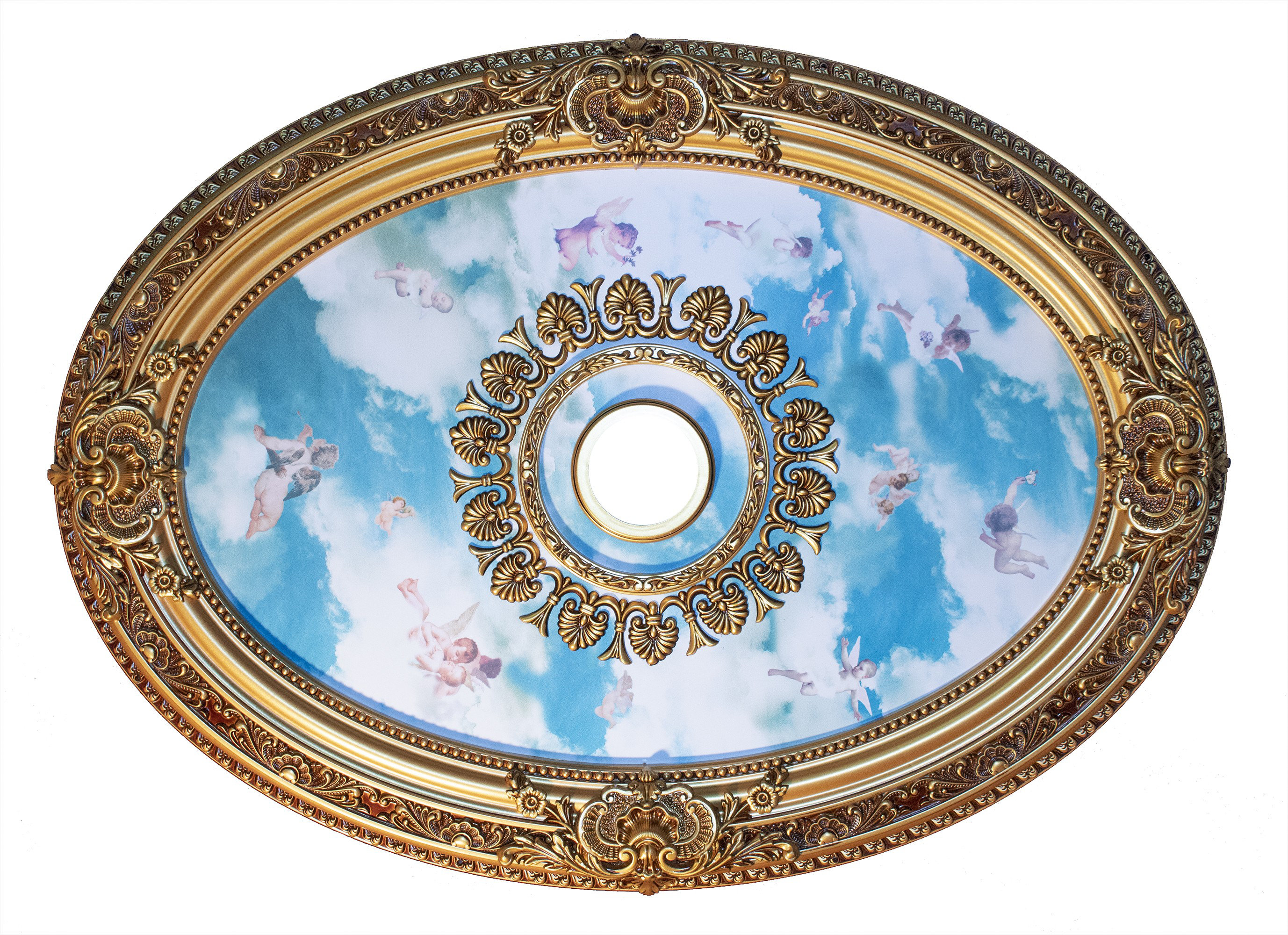 Artistry Lighting Oval Gold Ceiling Medallion | Wayfair