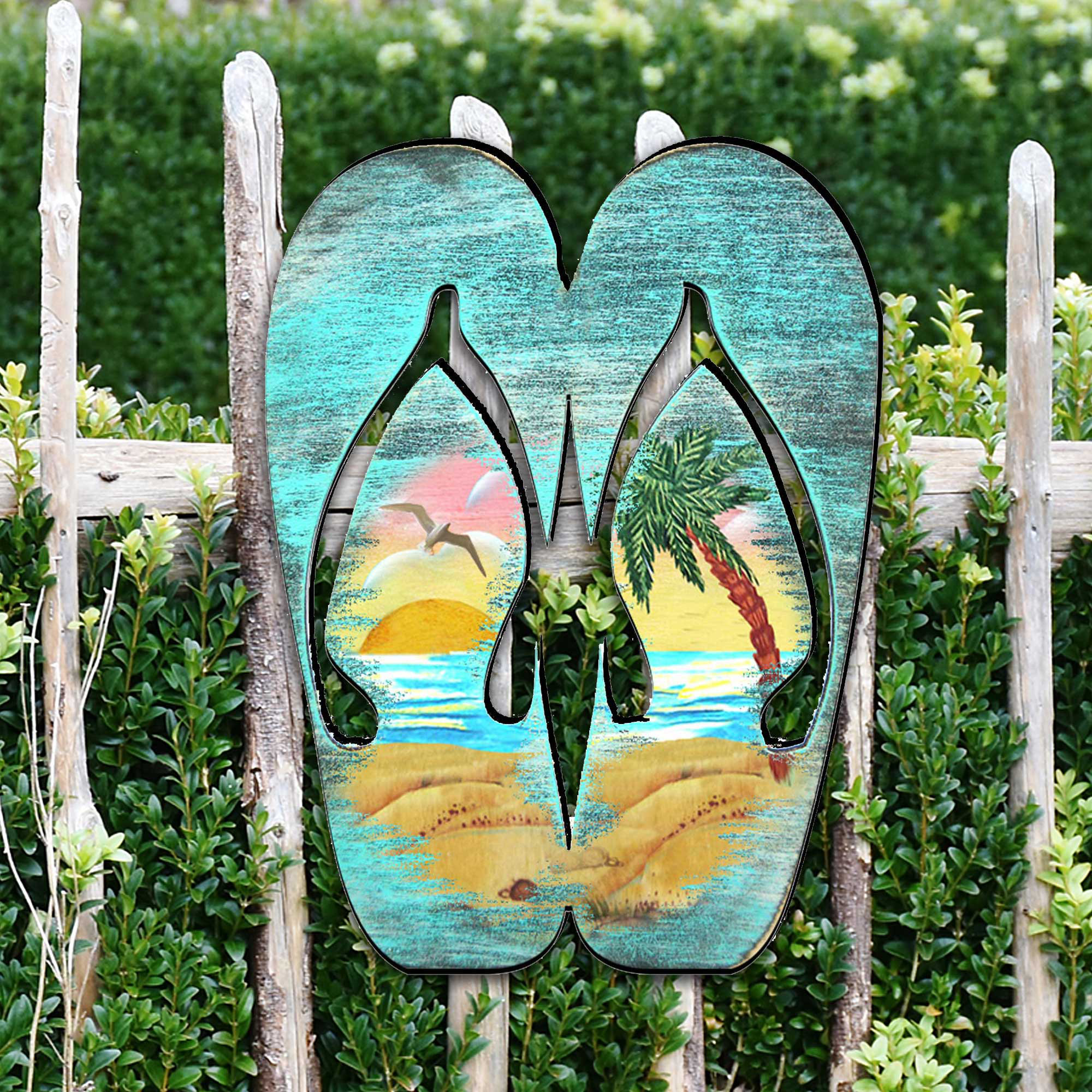 Rosecliff Heights Rustic Flip Flops Wall Decor | Wayfair