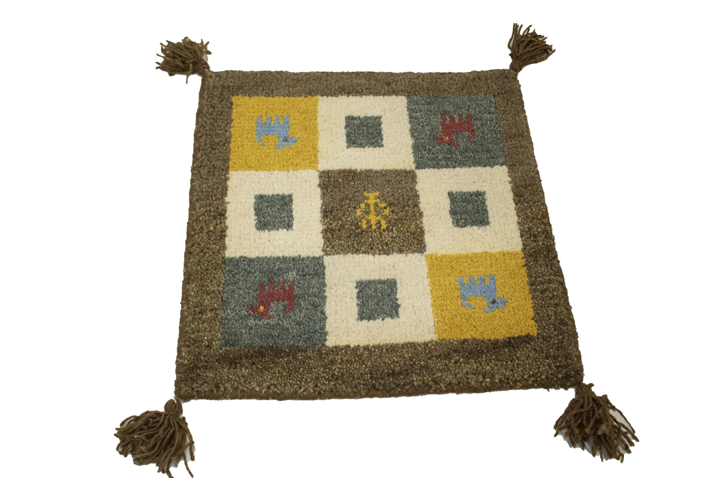 Union Rustic Muticolored Tribal 1'5X1'5 Indo Gabbeh Oriental Square Rug ...