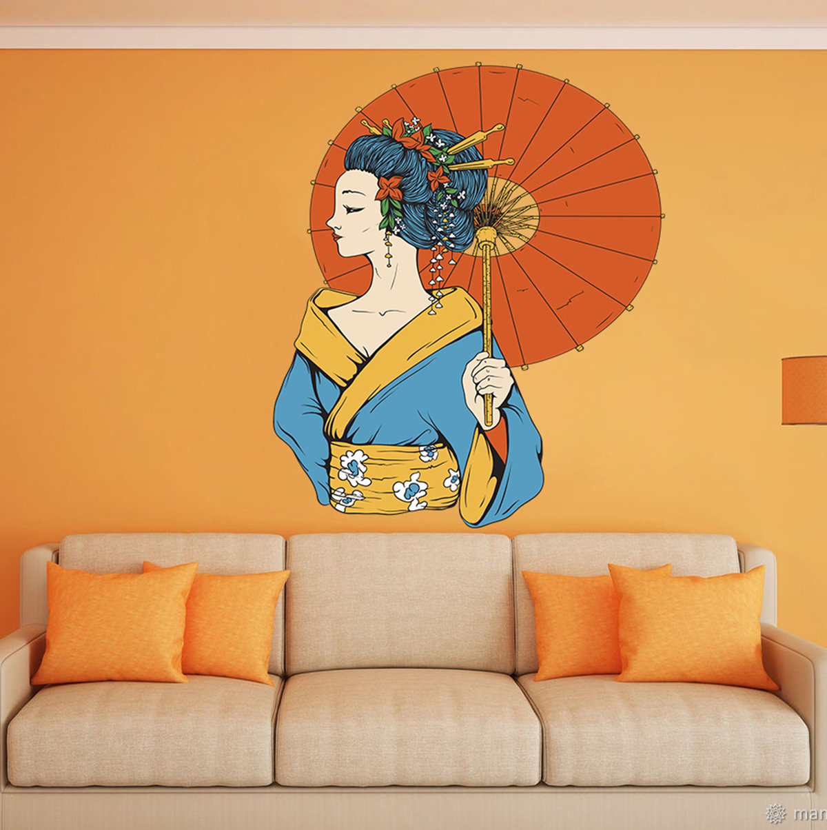 Trinx Geisha Sticker, Geisha Decal, Geisha Wall Art | Wayfair