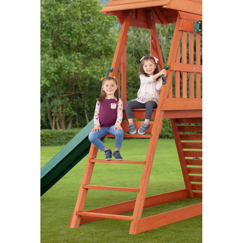 CreativeCedarDesigns Chalet Complete Wooden Swing Set & Reviews | Wayfair
