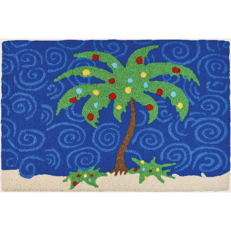 The Holiday Aisle® Osblek Holiday Palm Tree Mat | Wayfair