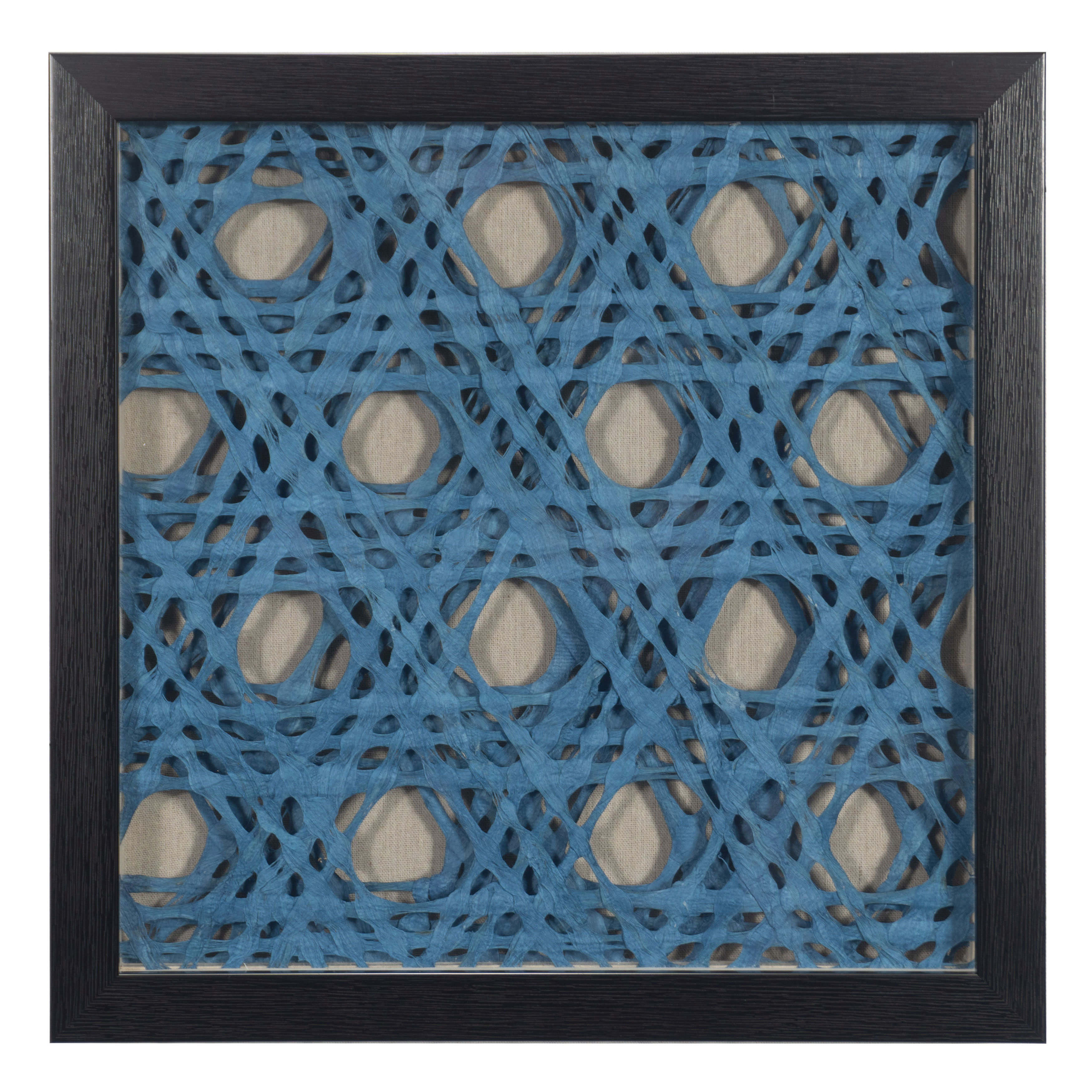 Ivy Bronx Abstract Handmade Blue Papier-Mâché Shadow Box Wall Art | Wayfair