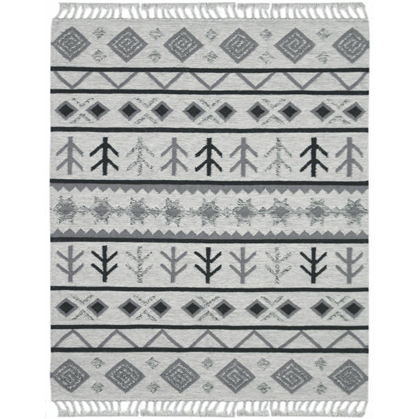 Union Rustic Oneil Handmade Flatweave Wool Dove Gray Rug | Wayfair