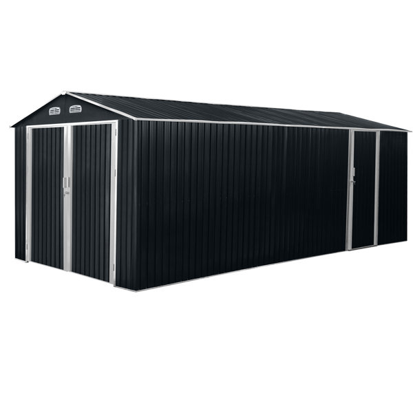 Arlmont & Co. Lachezara 10 ft. W X 20 ft. D Metal Storage Shed ...