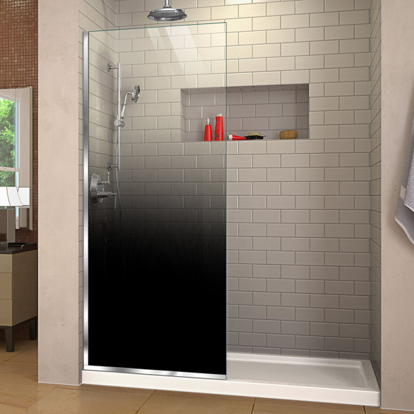 DreamLine Linea Ombre 34" W x 72" H Frameless Fixed Glass Panel with ...