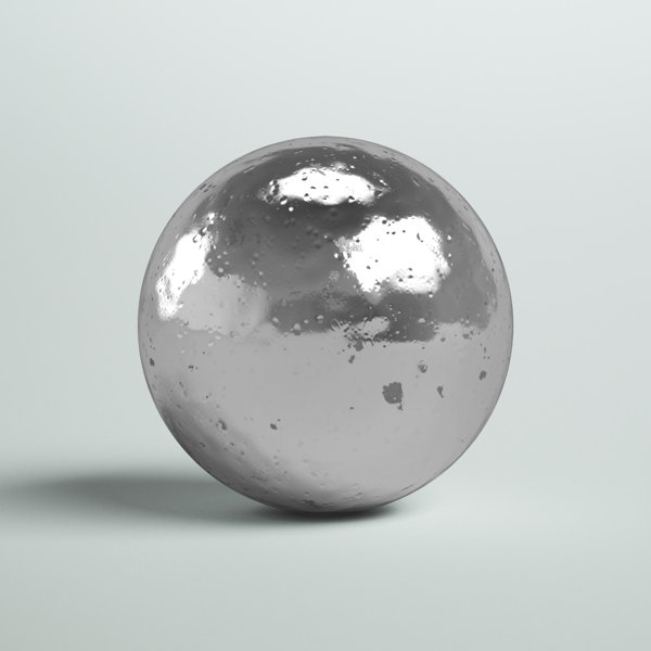 Steelside™ Etta Glass Sphere in Textured Silver | Wayfair