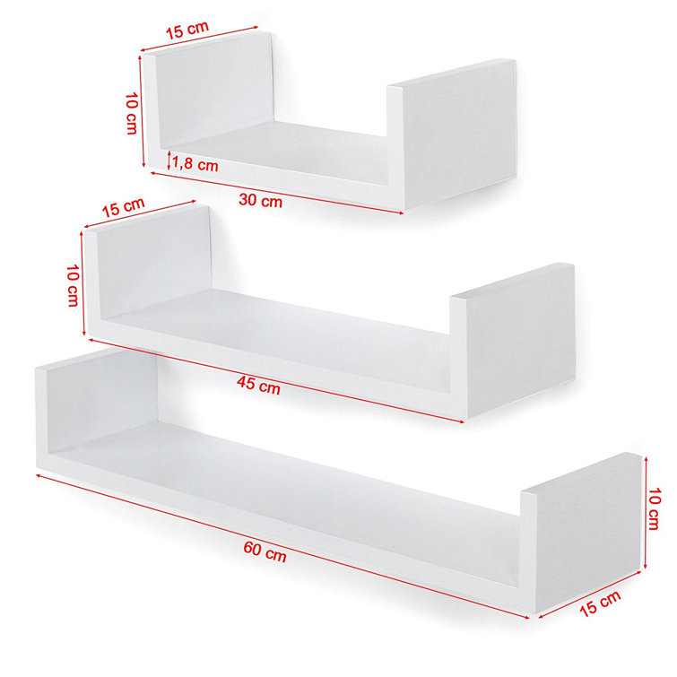 Wayfair Basics™ U Shaped 3 Piece Floating Shelf Set & Reviews | Wayfair ...
