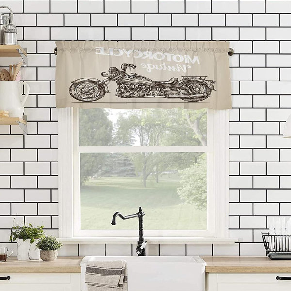 East Urban Home Pakwa Tailored 54'' Window Valance in Brown | Wayfair