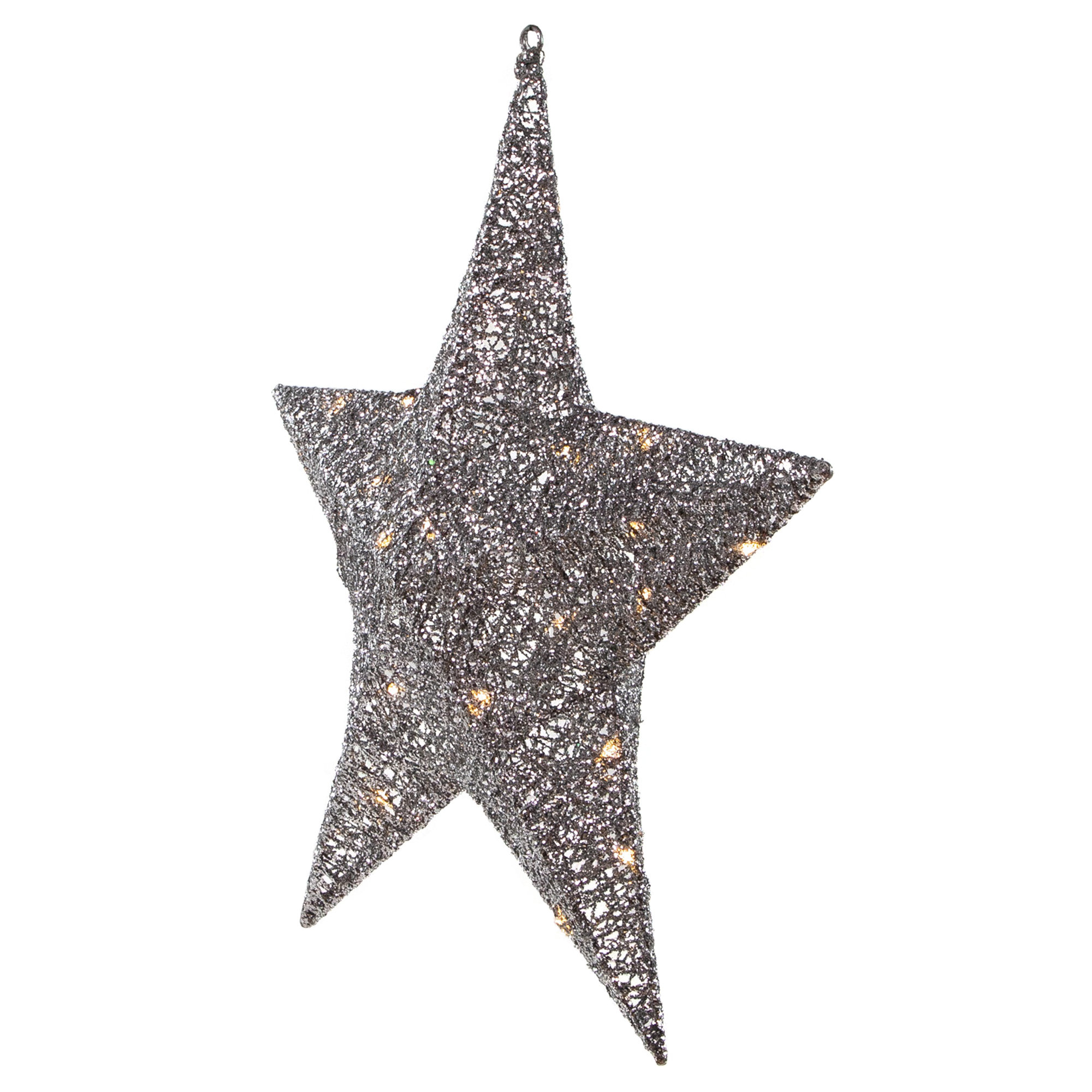 Northlight 18" LED Lighted Silver Hanging Star Outdoor Christmas ...