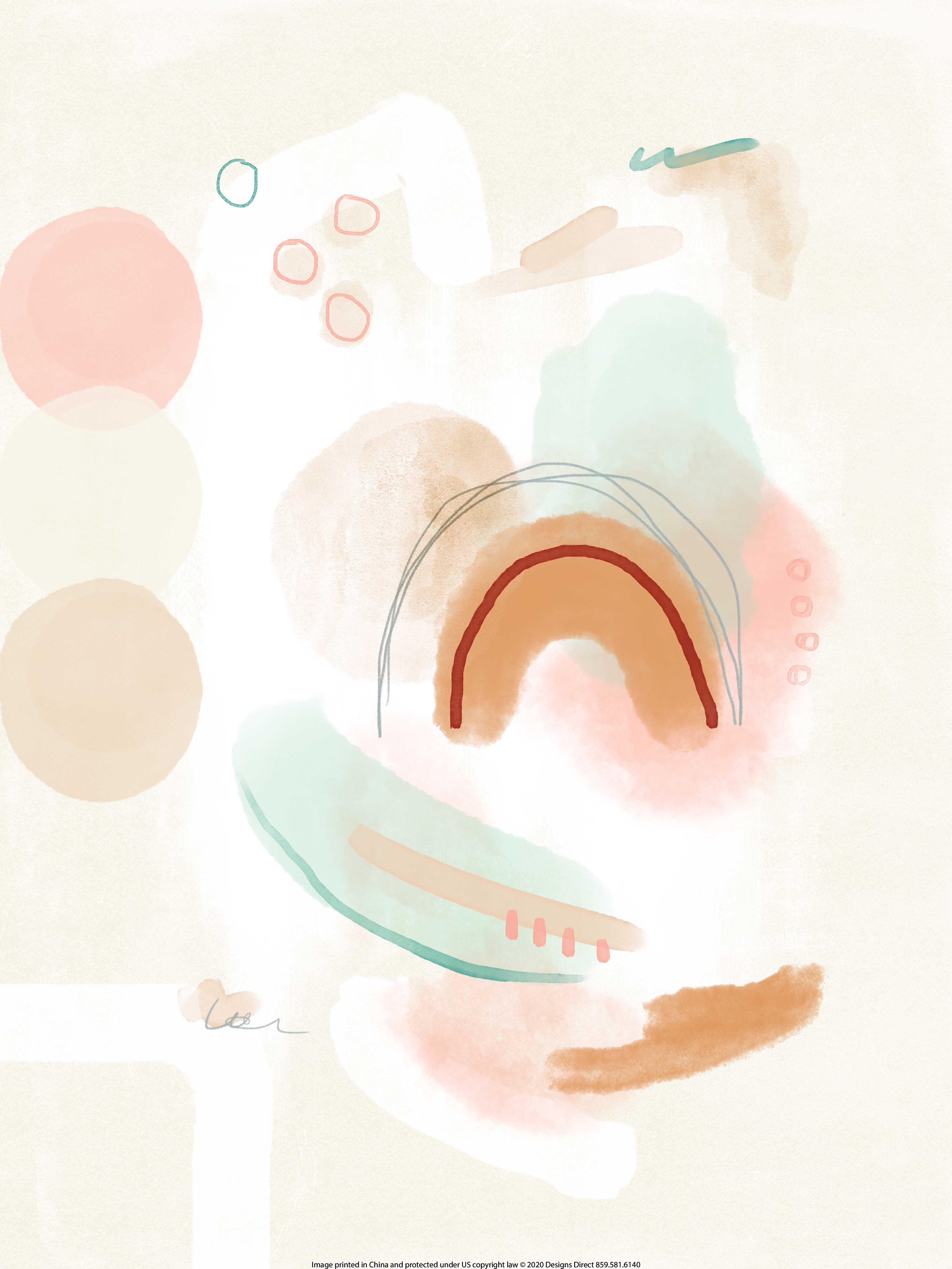 Wrought Studio Abstract with Rainbow Shape - Wrapped Canvas Print | Wayfair