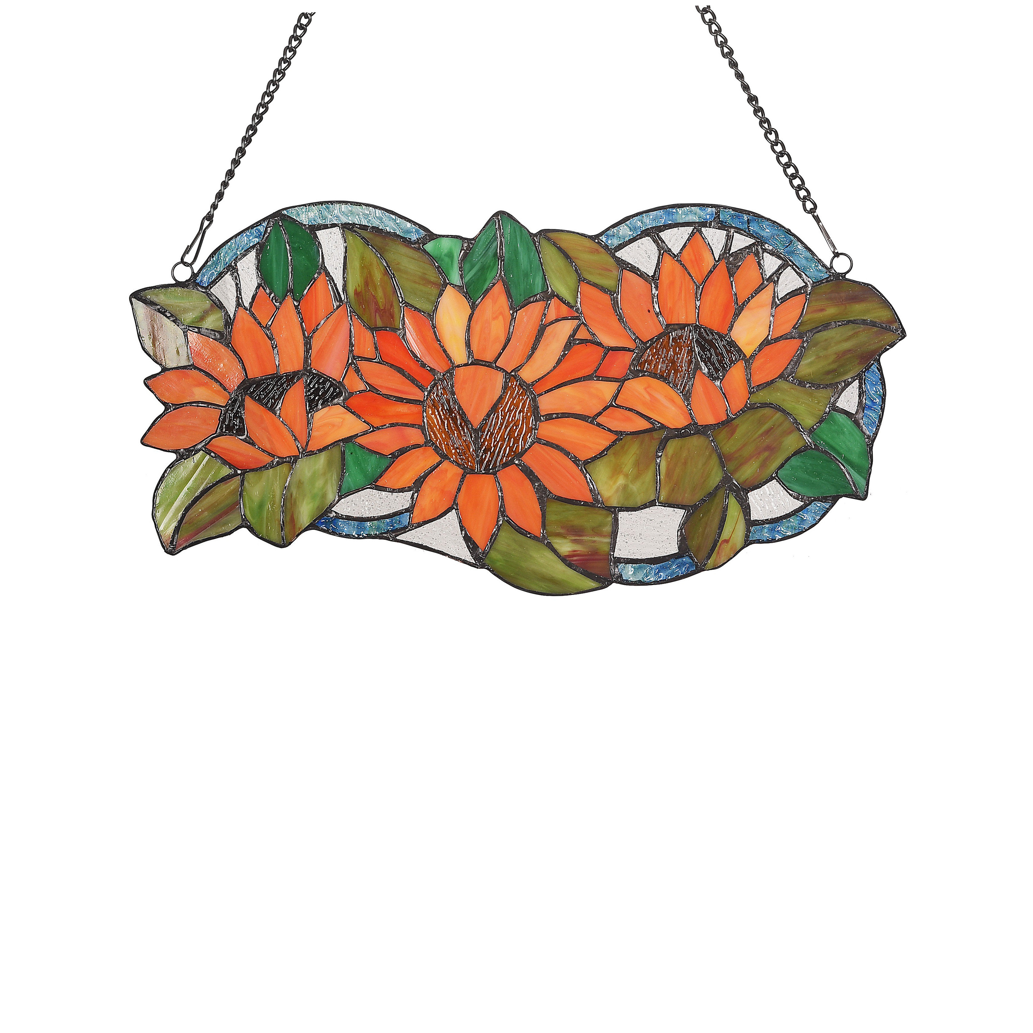 August Grove® Dahlia Tiffany Glass Window Panel & Reviews | Wayfair