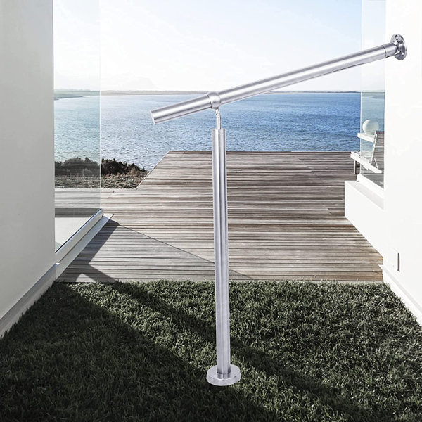 Anman Transitional Handrail Adjustable Angle w/ Wall Fittings and Metal ...