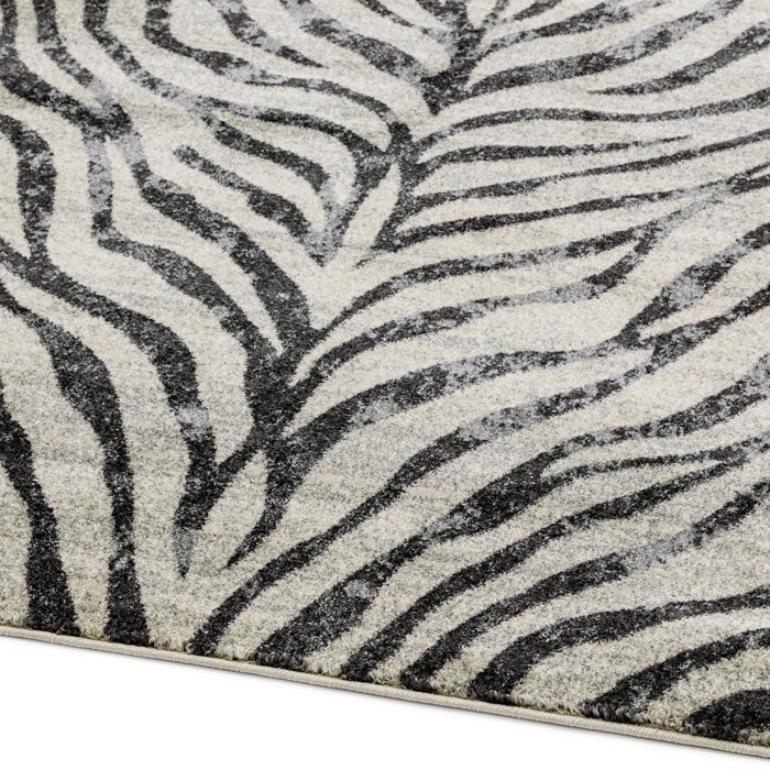 Etta Avenue Boston Zebra Tufted Grey/Black Rug & Reviews | Wayfair.co.uk
