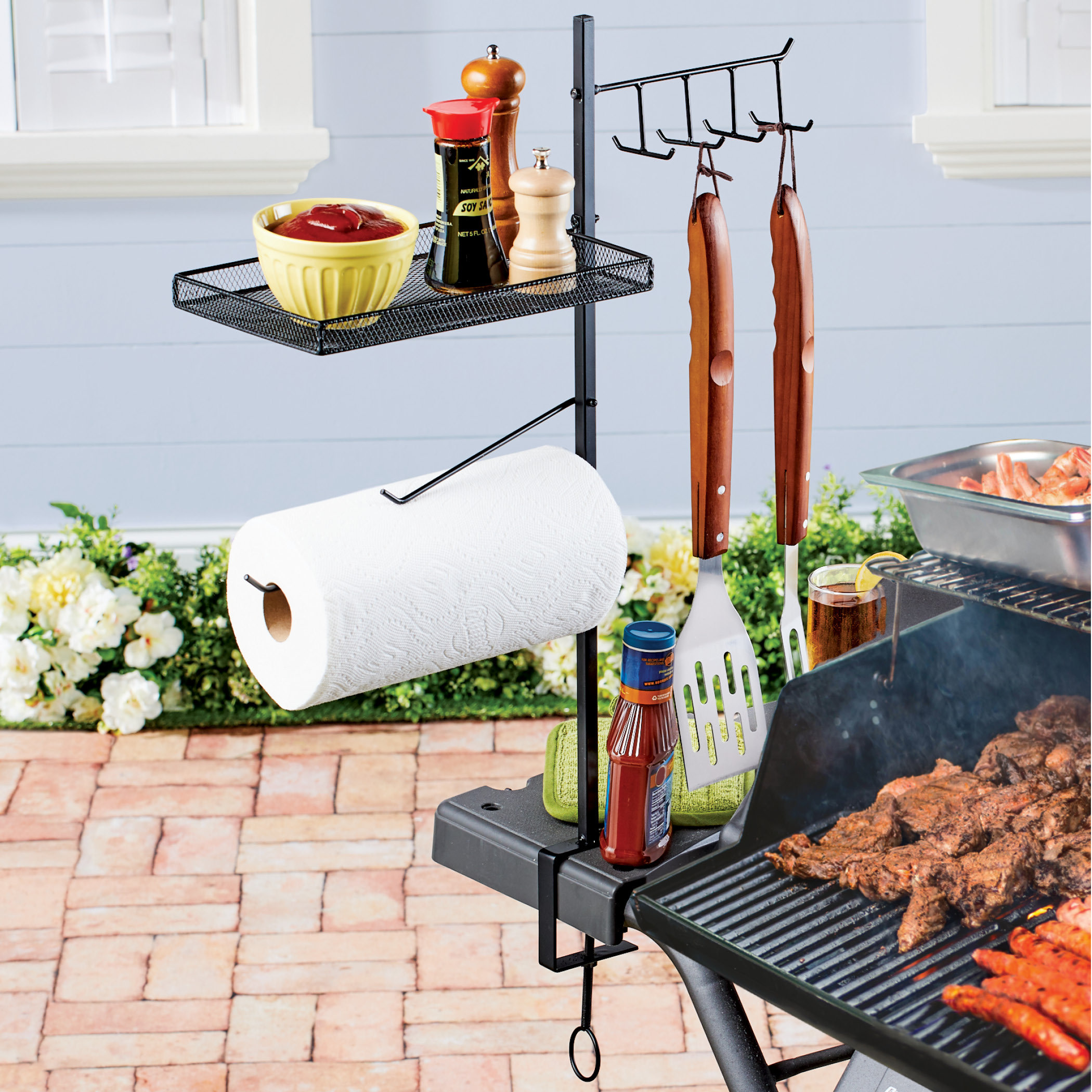 Winston Brands Adjustable Easy Clamp Barbeque Accessory Organizer | Wayfair