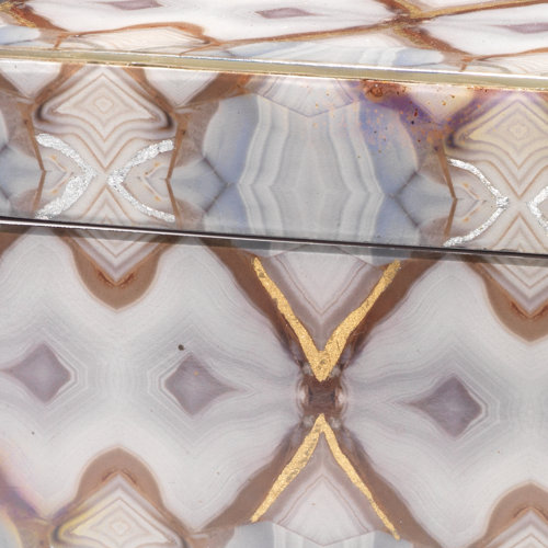 Jamie Young Company Kaleidoscope Purple/Gray Lacquer Decorative Box ...