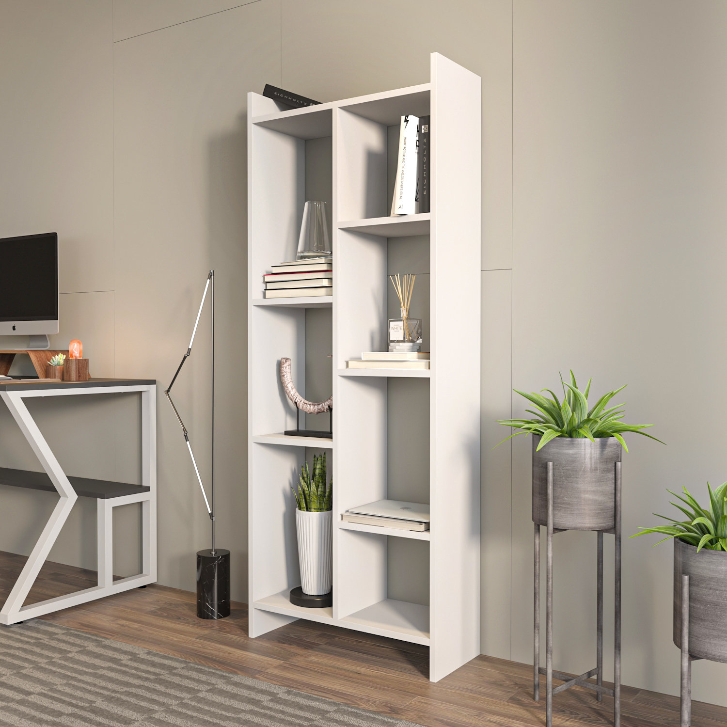 Latitude Run Leniah 160cm H x 63.2cm W Geometric Bookcase | Wayfair.co.uk