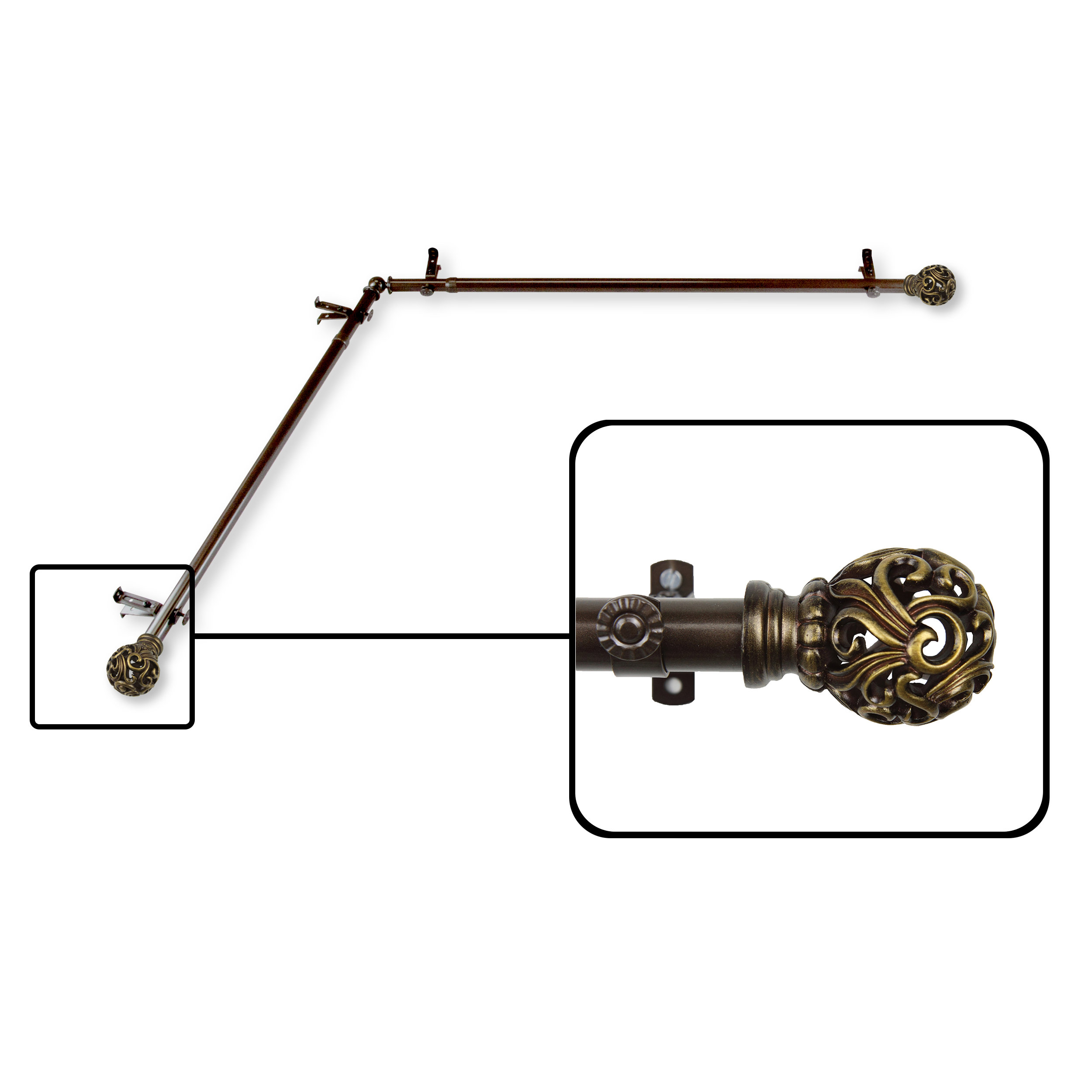 Darby Home Co Mathias Corner Single Curtain Rod & Reviews | Wayfair