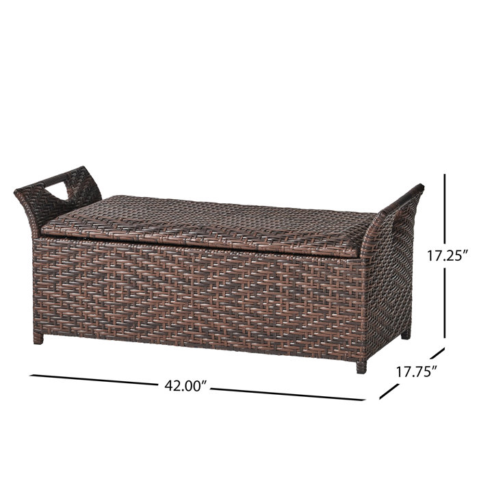 Wrought Studio Quinto Wicker Outdoor Bench & Reviews | Wayfair