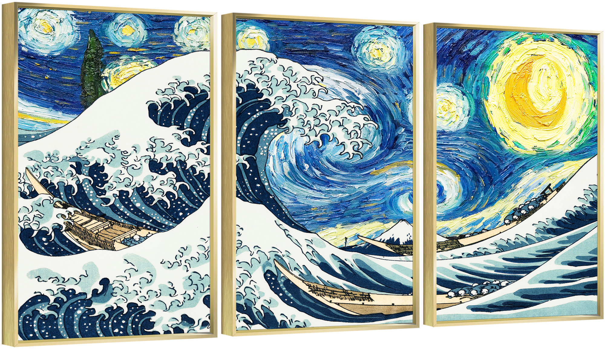 Vault W Artwork Van Gogh Wall Art Framed On Canvas 3 Pieces by Vincent ...