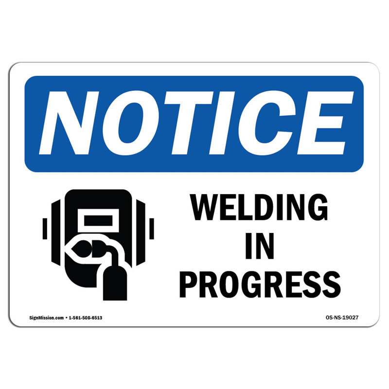 SignMission Welding In Progress Sign with Symbol | Wayfair