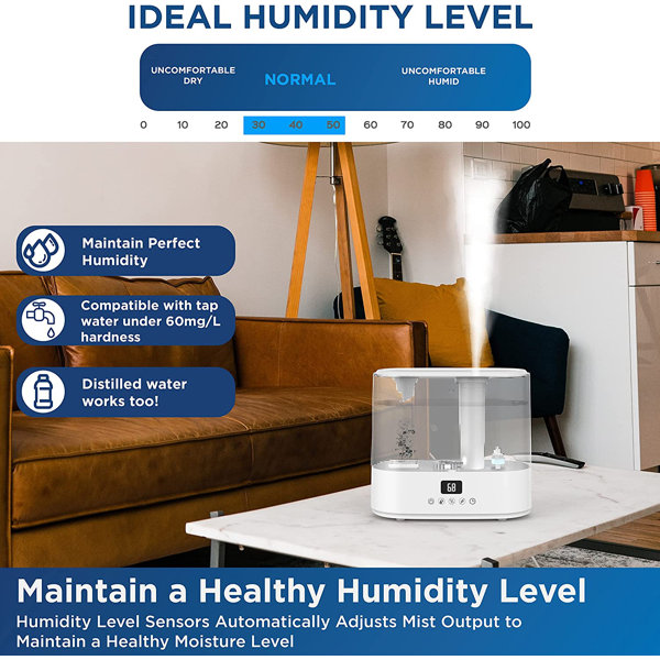 CG INTERNATIONAL TRADING Cool Mist Evaporative Tabletop Humidifier 193. ...