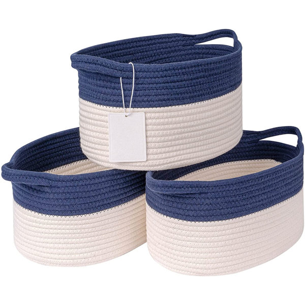 Rosecliff Heights 3 Packs Navy Blue Storage Basket Bins For Closet ...