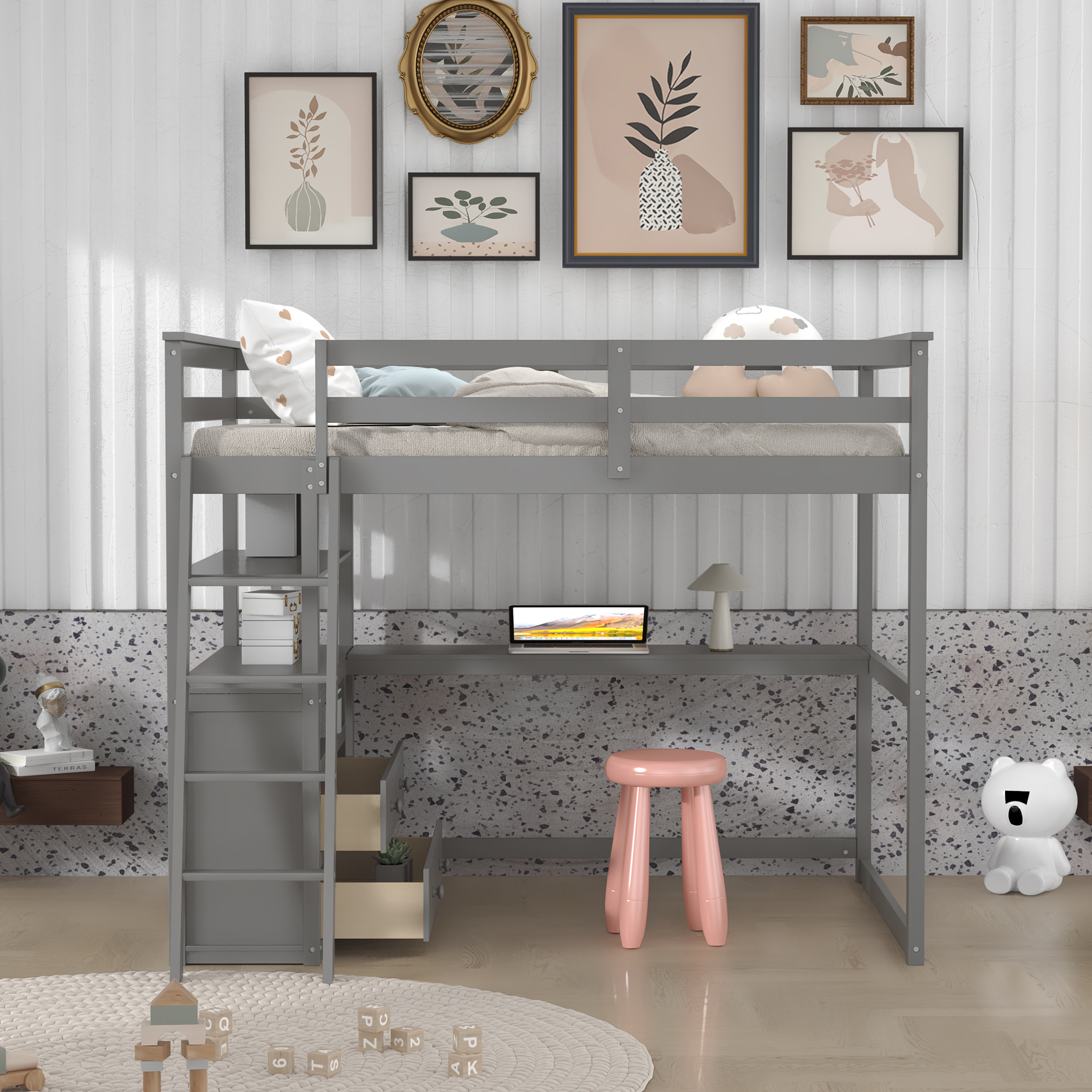 Harriet Bee Haize Full Loft Bed by Harriet Bee | Wayfair