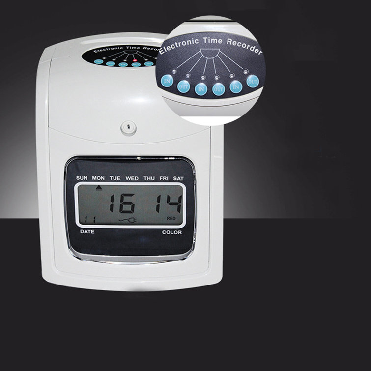 DOMINTY Employee Attendance Lcd Display Punch Time Clock | Wayfair