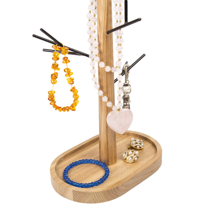 Winston Porter Acacia Wood Jewelry Stand | Wayfair