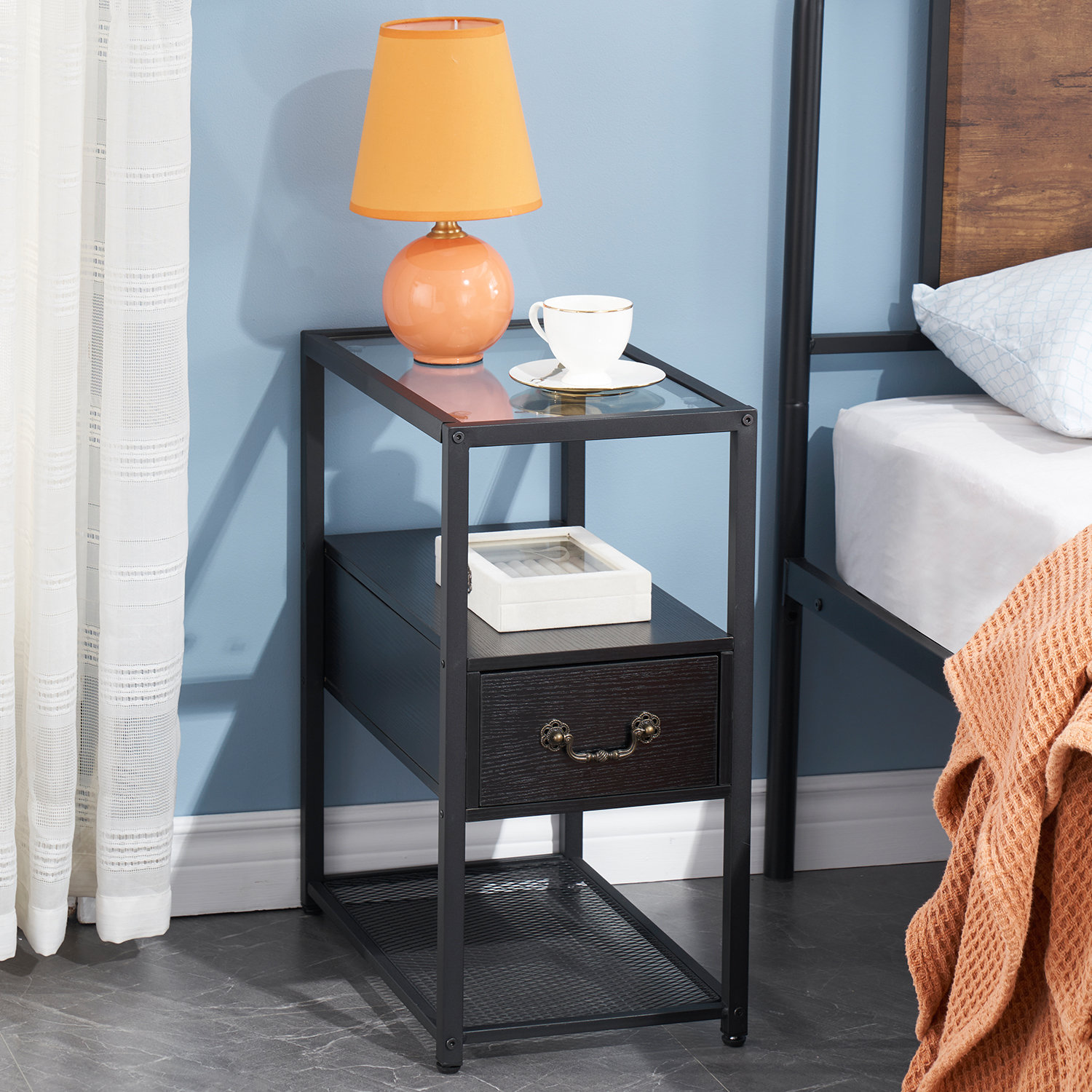 17 Stories Steel Nightstand | Wayfair