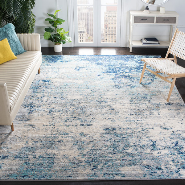 17 Stories N'Keal Abstract Light Grey/Blue Area Rug & Reviews - Wayfair ...