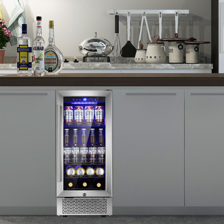 KELIVOL 88 Cans (12 oz.) Freestanding Beverage Refrigerator with Wine ...