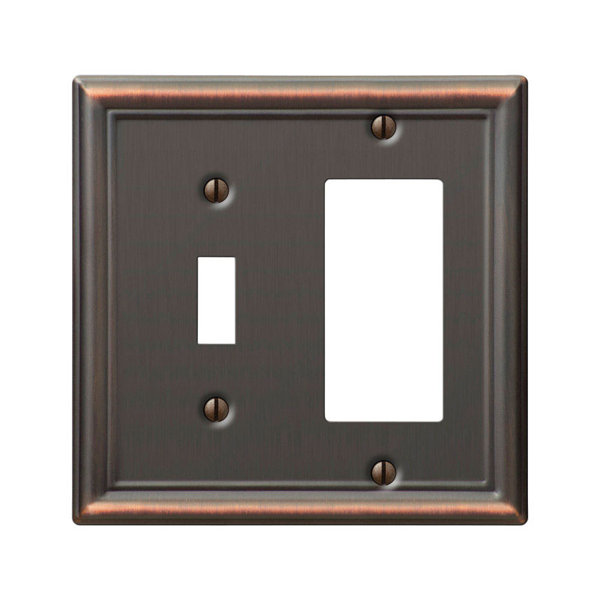 Amerelle Chelsea 2-Gang Toggle Light Switch / Rocker Combination Wall ...