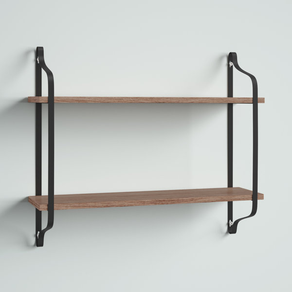 Steelside™ Tablette flottante en pin avec bord vivant 2 pièces Alaina ...